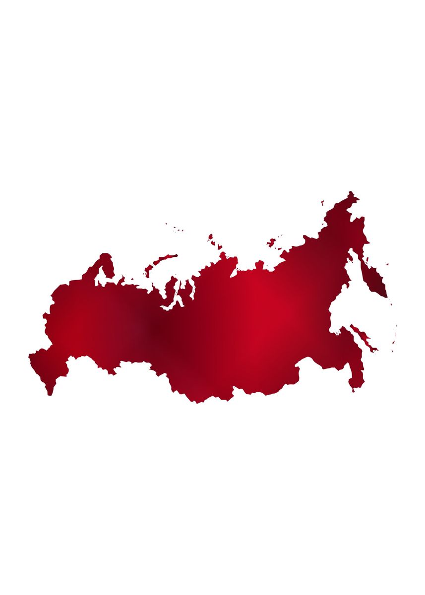 'Russian Red Map' Poster, picture, metal print, paint by HomeStead ...