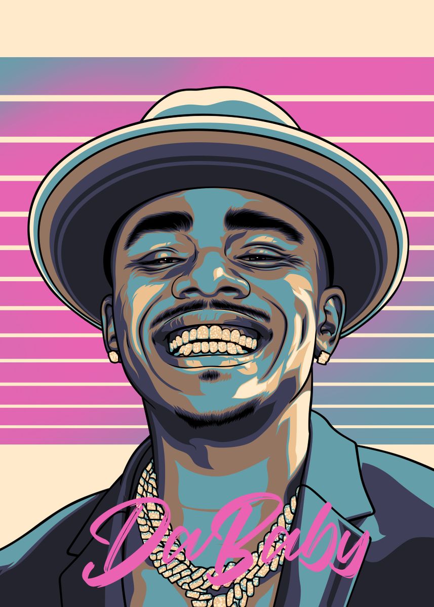 'DaBaby' Poster, picture, metal print, paint by Marjun Lazarte | Displate