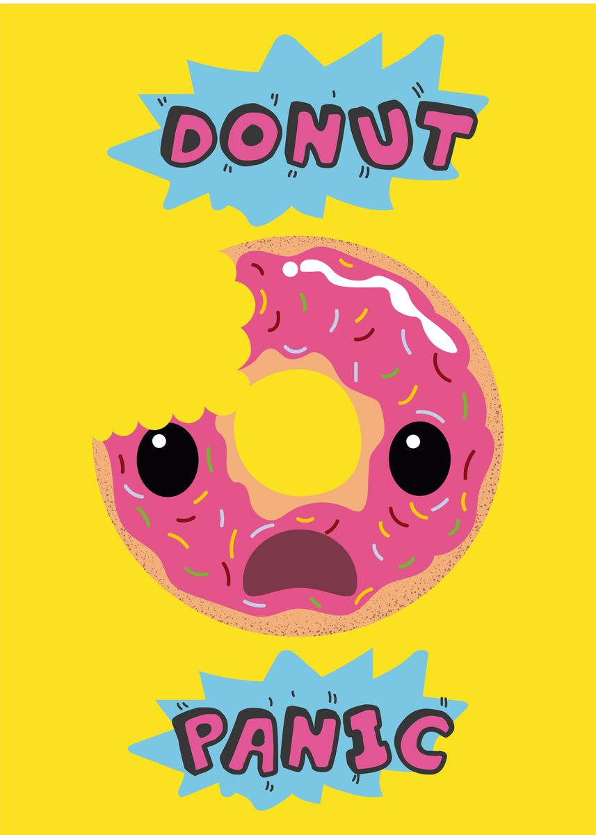 'Donut Panic' Poster, picture, metal print, paint by Alessandra Mello ...
