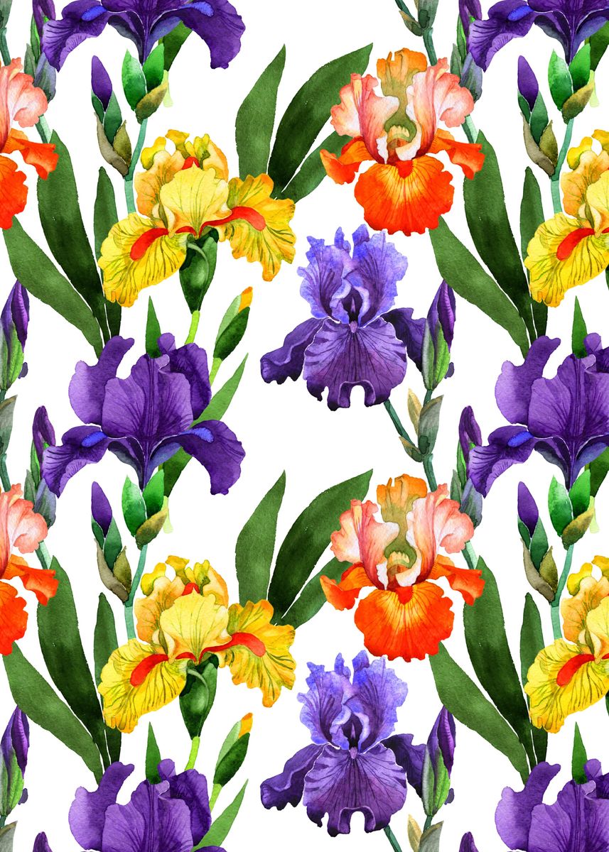 'Iris Pattern 09' Poster by Aloke Design | Displate