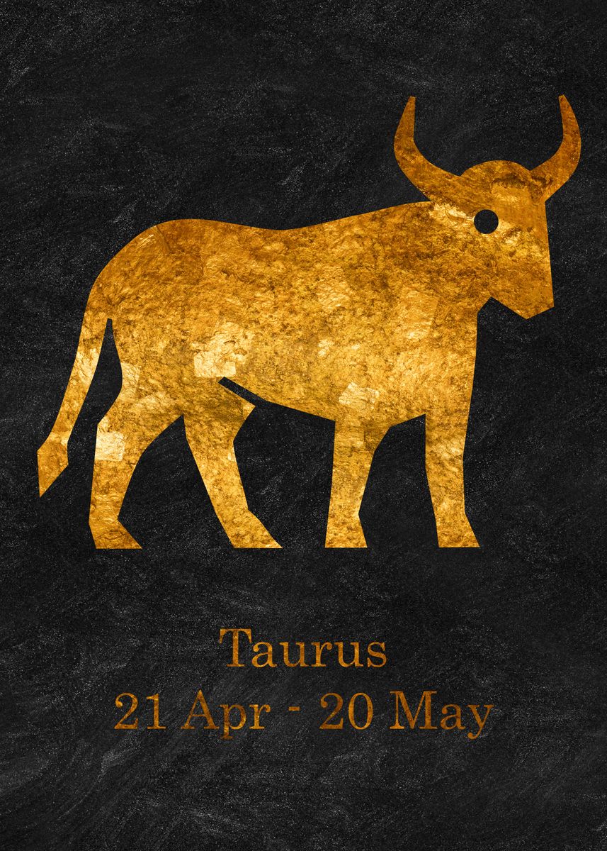 'Taurus gold' Poster, picture, metal print, paint by Magicmight | Displate