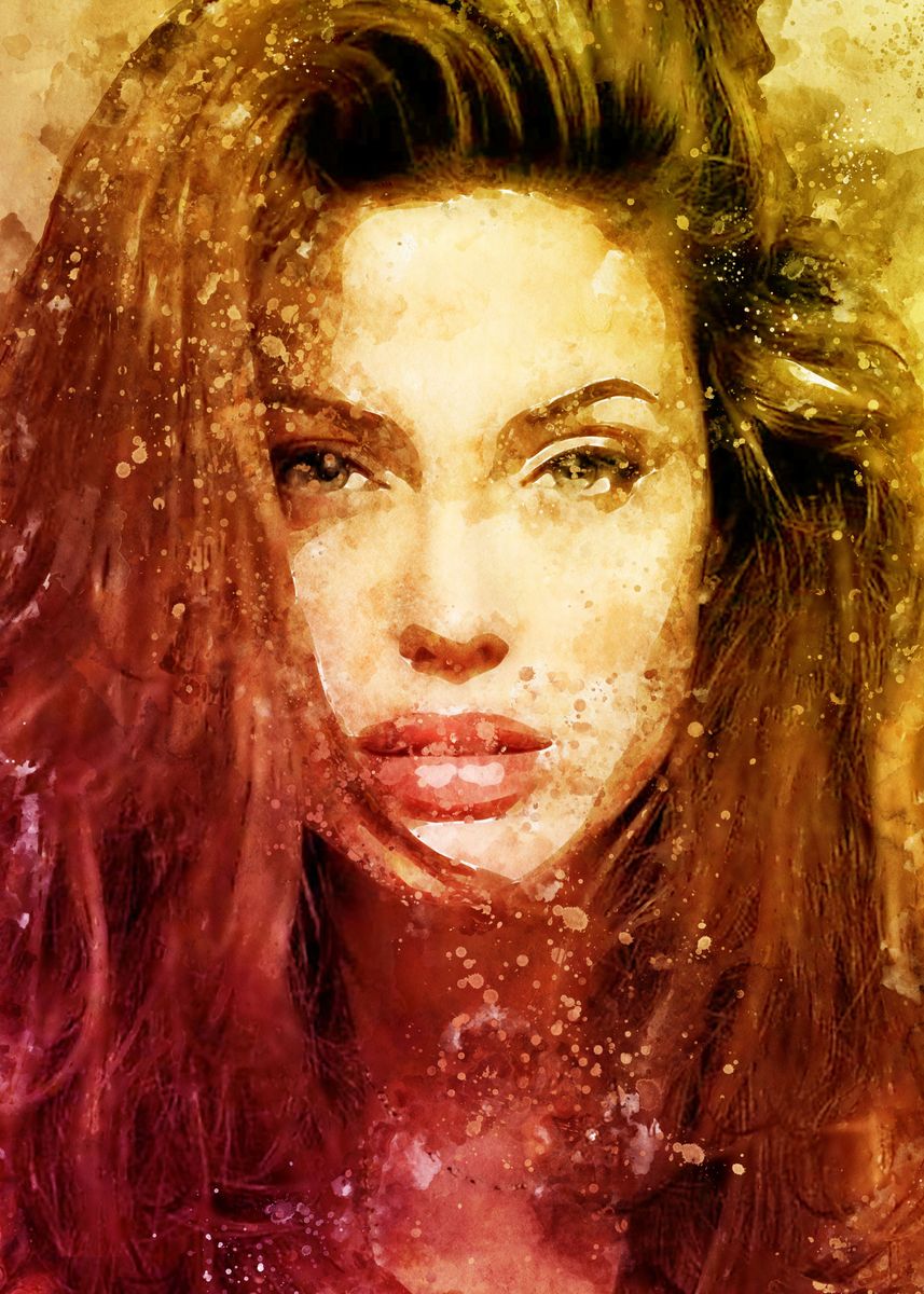 'Angelina Jolie' Poster, picture, metal print, paint by Alex Mann ...