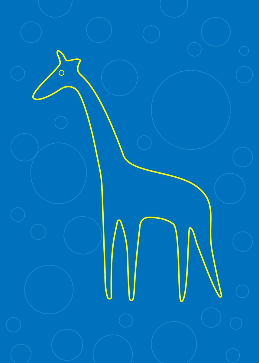 '2D Giraffe Artwork' Poster, picture, metal print, paint by Davis ...