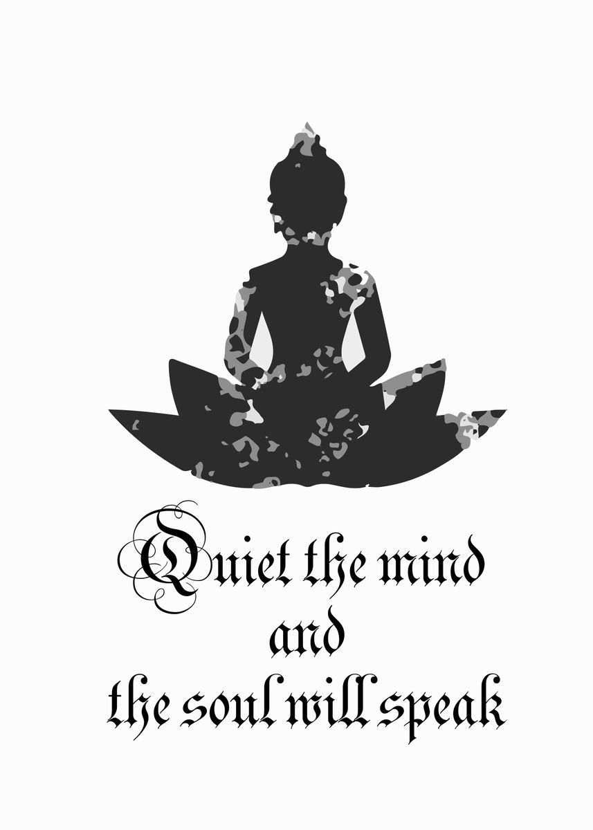 'Meditation Quiet the mind ' Poster, picture, metal print, paint by ...