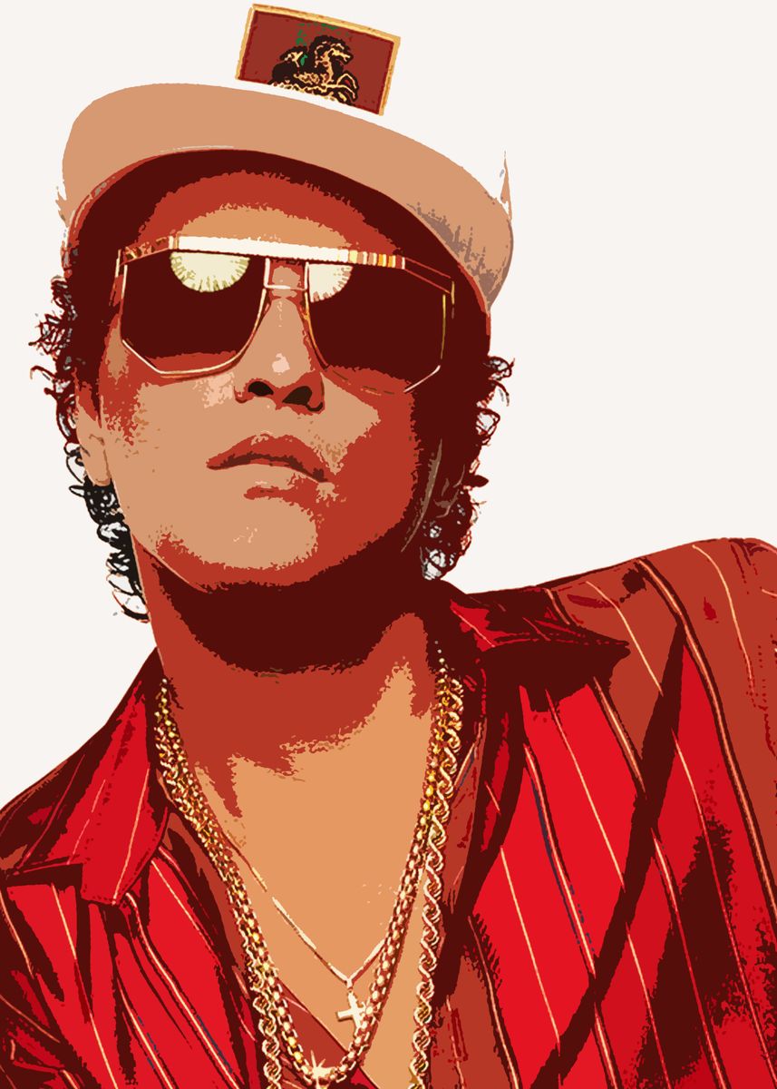 'Bruno Mars Retro Style' Poster, picture, metal print, paint by Lutfi ...