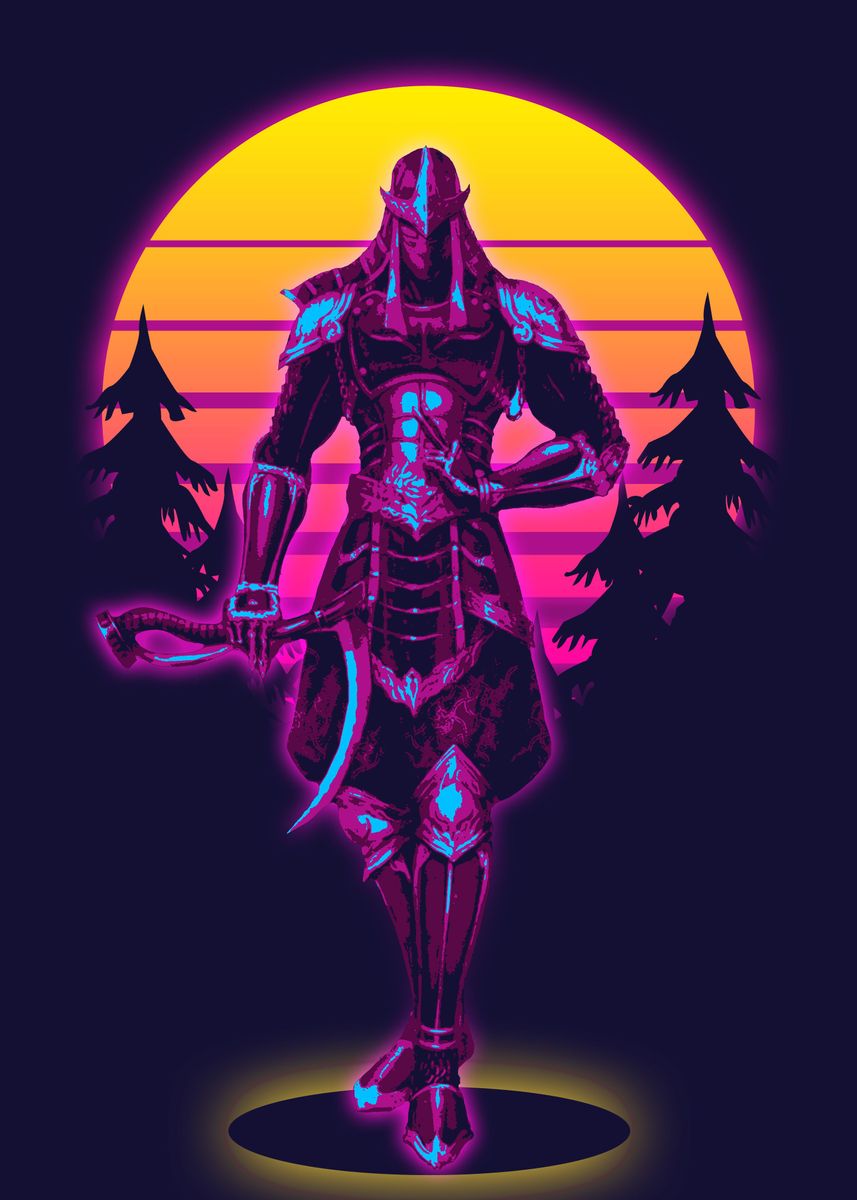 'shadow ninja retro' Poster by Ridwanart | Displate