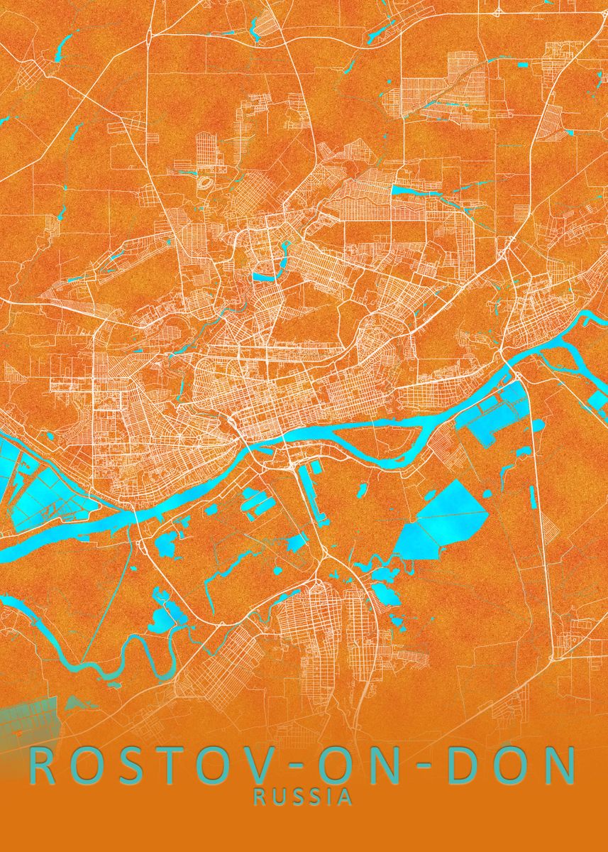 'Rostov on Don Russia City' Poster by City Map Art Prints | Displate