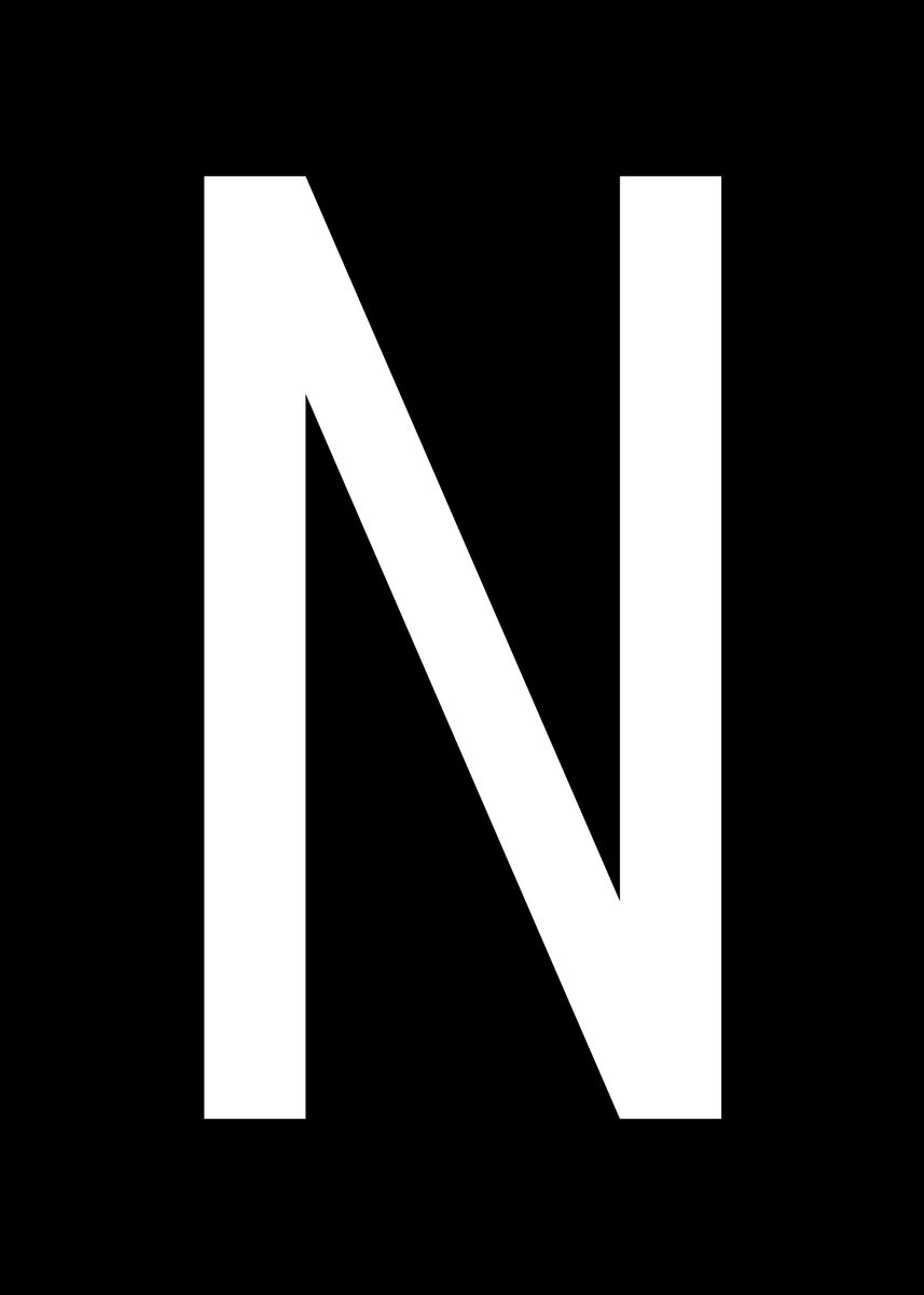 'Letter N' Poster, picture, metal print, paint by PH Design | Displate