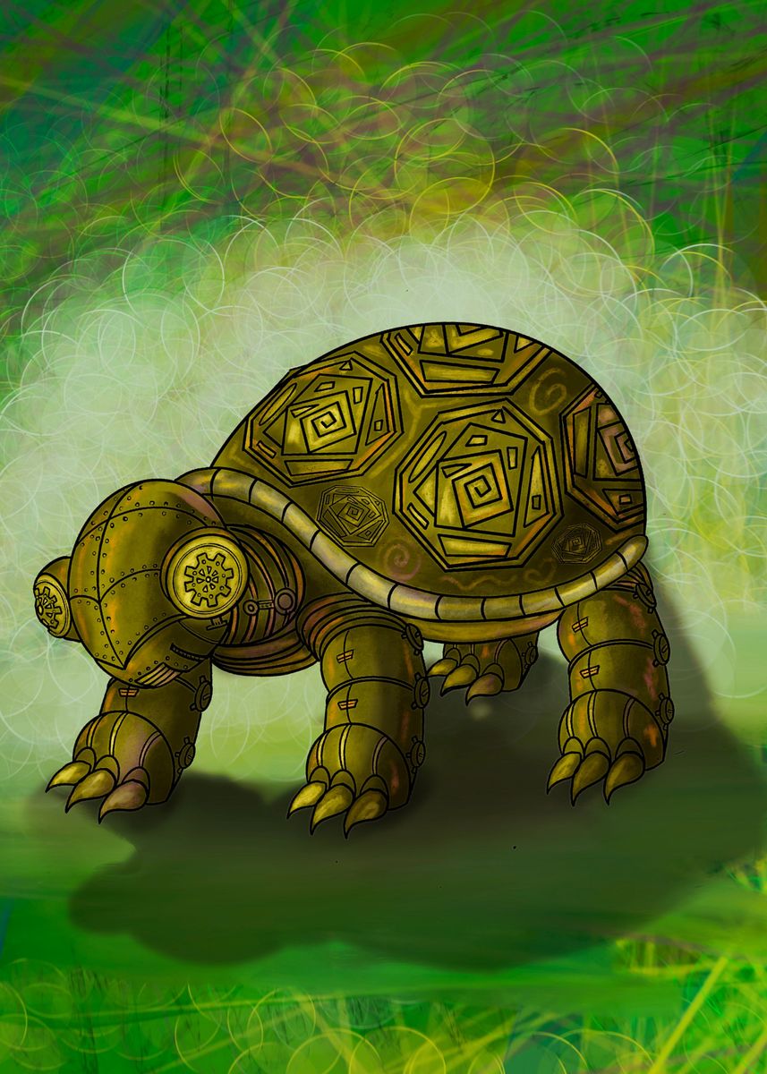 'Mechaturtle' Poster, picture, metal print, paint by ReneLopezArt ...