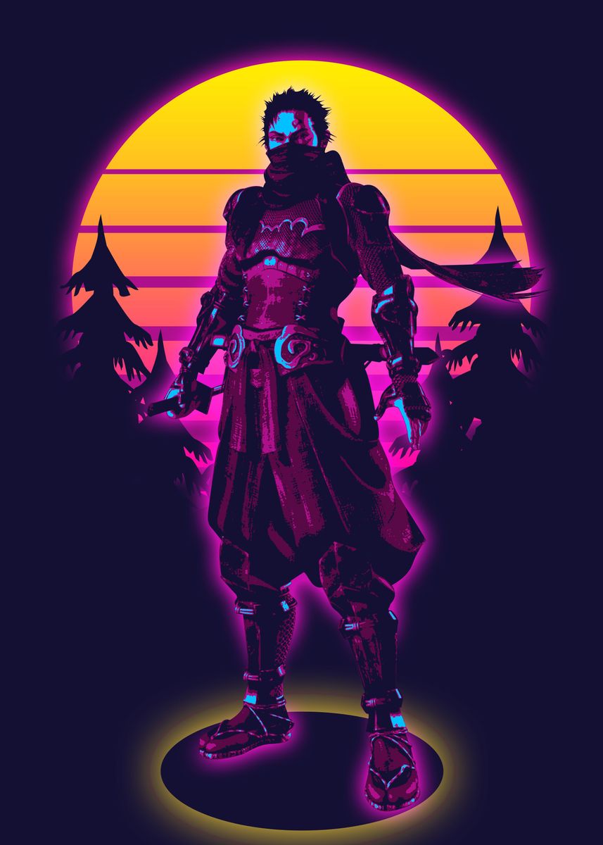 'ninja assasin retro' Poster by Ridwanart | Displate