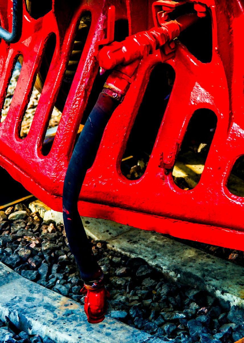 'Steam Loco Red Cowcatcher' Poster, picture, metal print, paint by Art ...