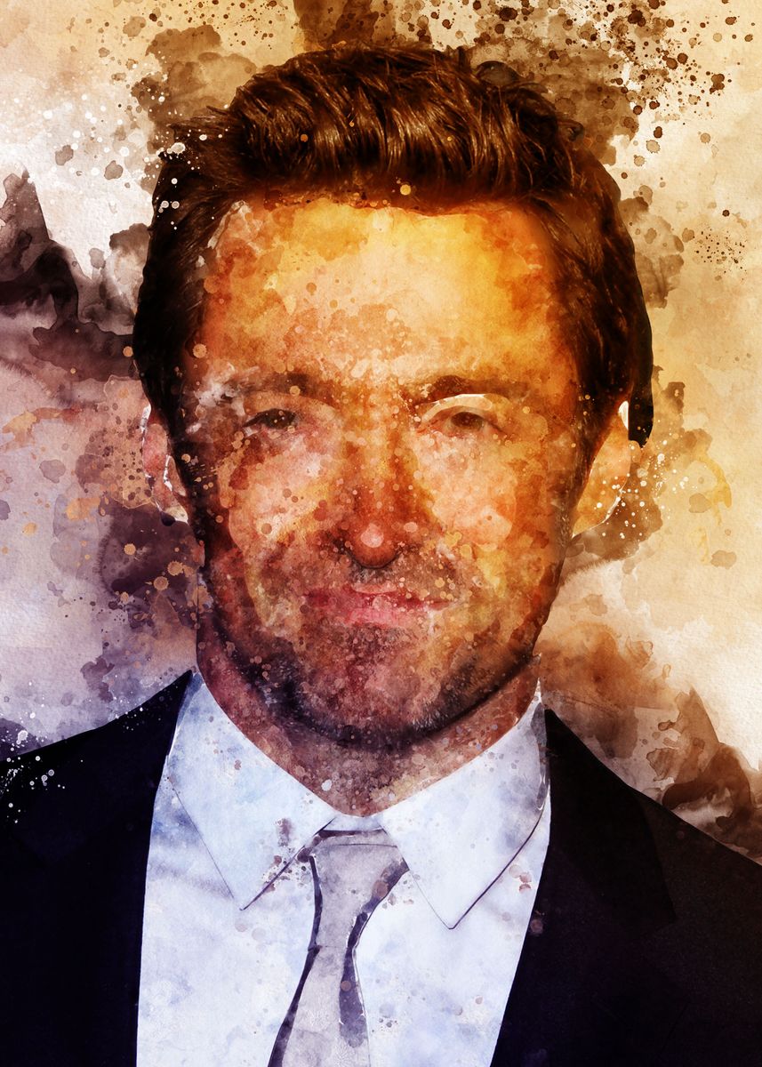 'Hugh Jackman' Poster, picture, metal print, paint by Alex Mann | Displate
