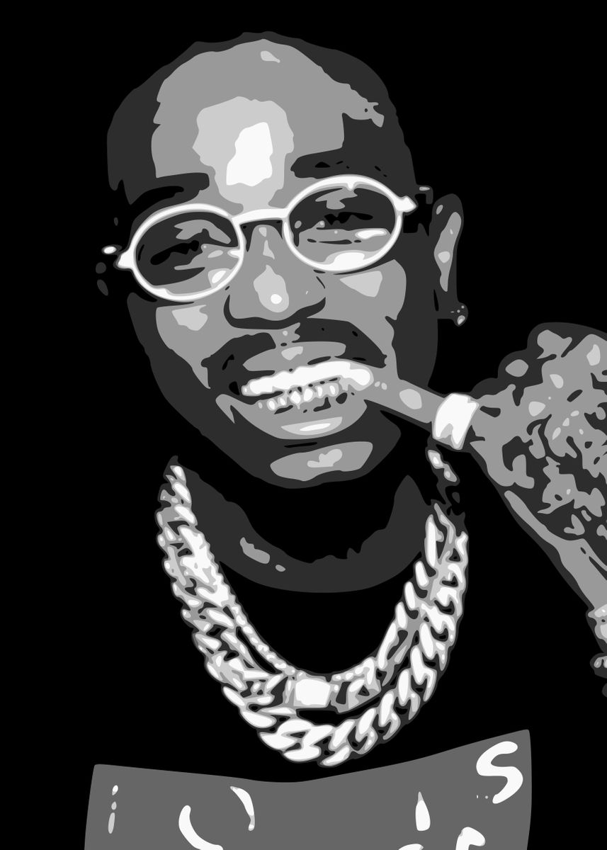 'Quavo' Poster, picture, metal print, paint by Josh B | Displate