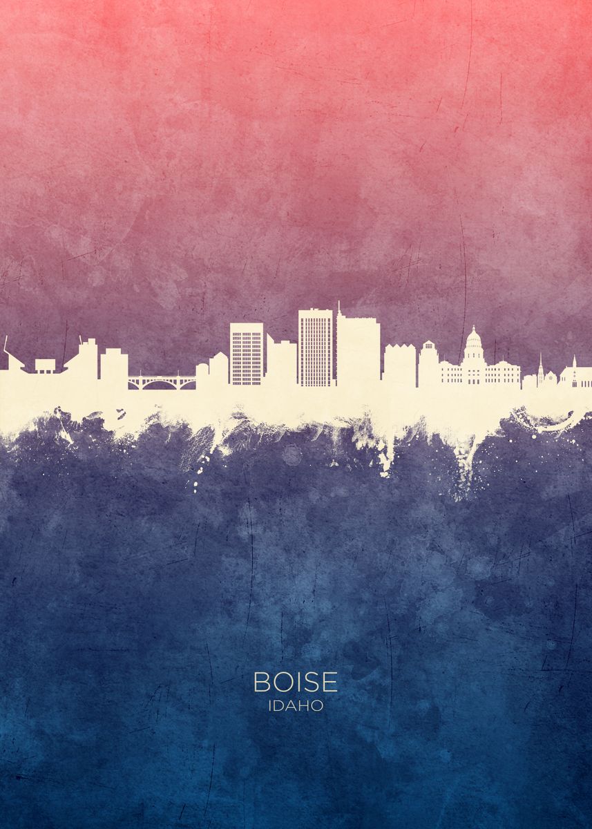 'Boise Skyline Idaho' Poster by Michael Tompsett | Displate