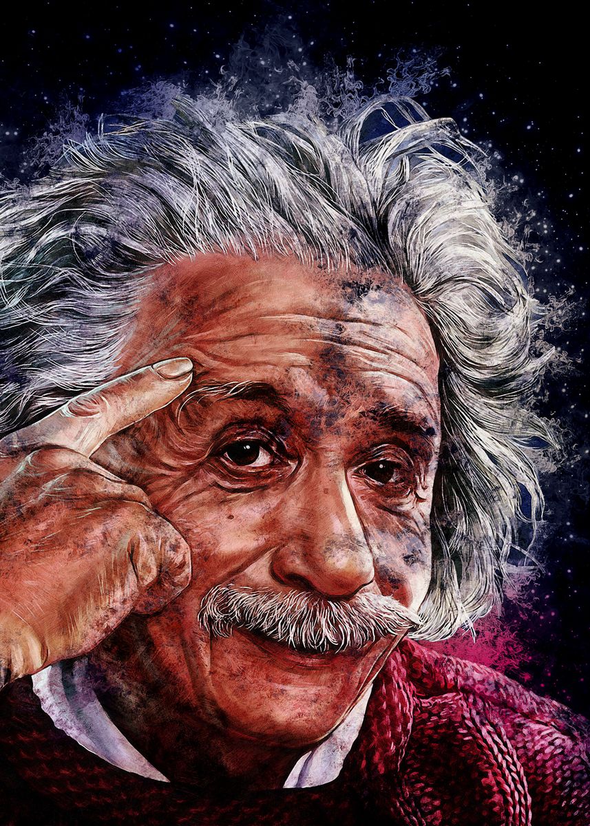 'Albert Einstein' Poster, picture, metal print, paint by NiceAndBetter ...