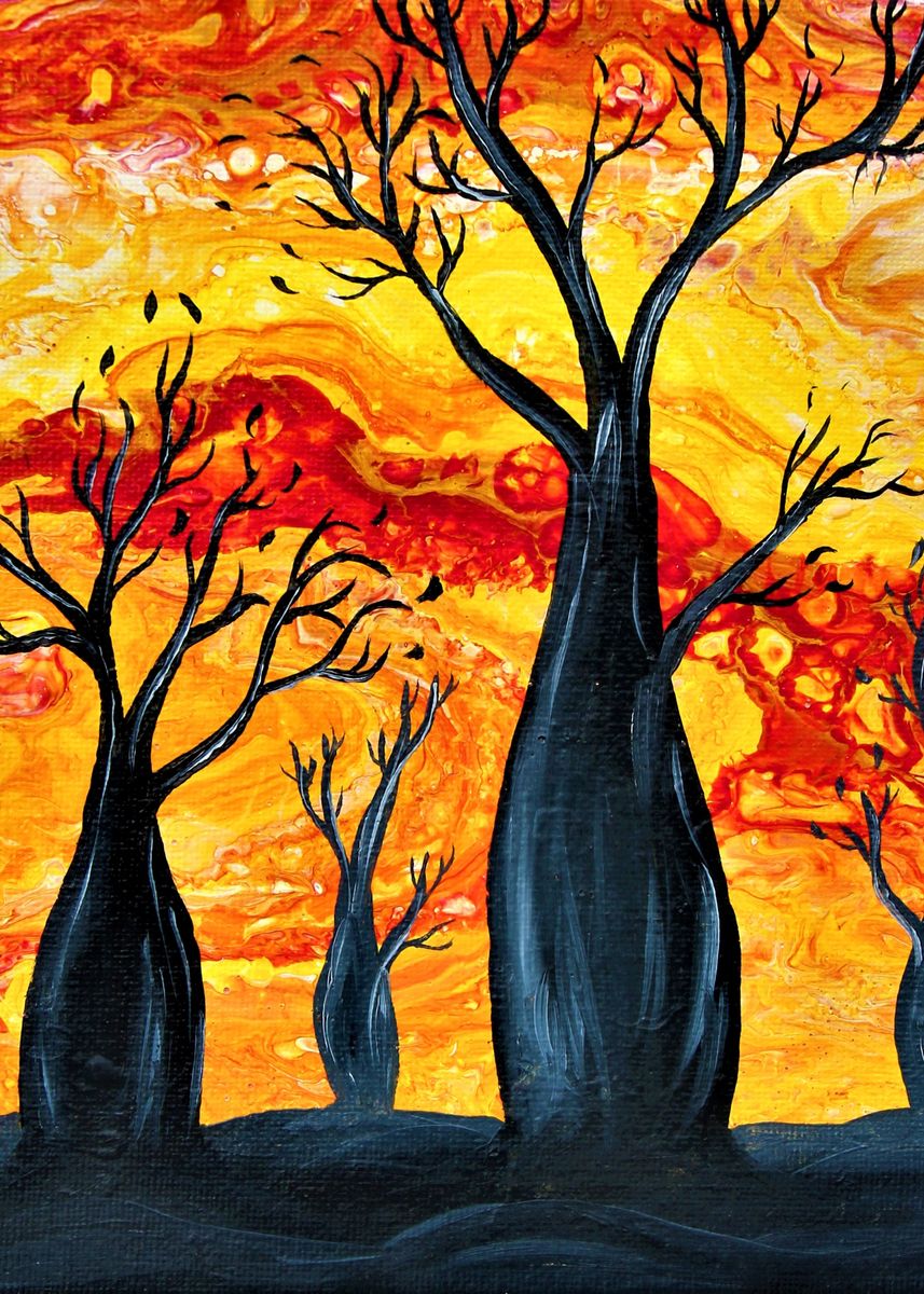 'Boab Sunset' Poster, picture, metal print, paint by Gemma Louise Pap ...