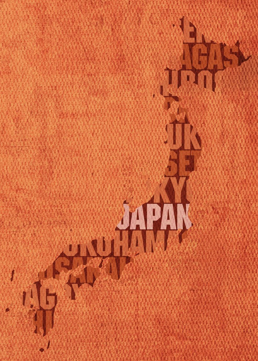 'Japan Country Word Map Art' Poster by Design Turnpike | Displate