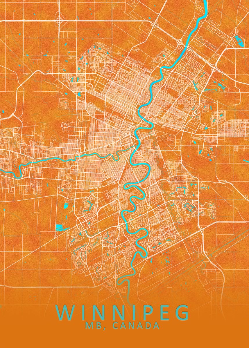 'Winnipeg MB Canada City' Poster, picture, metal print, paint by City ...
