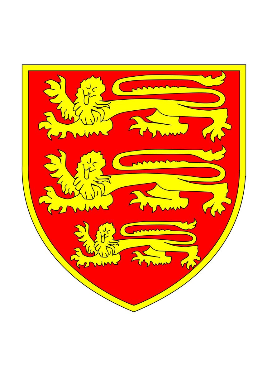 'British Three Lions Shield' Poster, picture, metal print, paint by ...