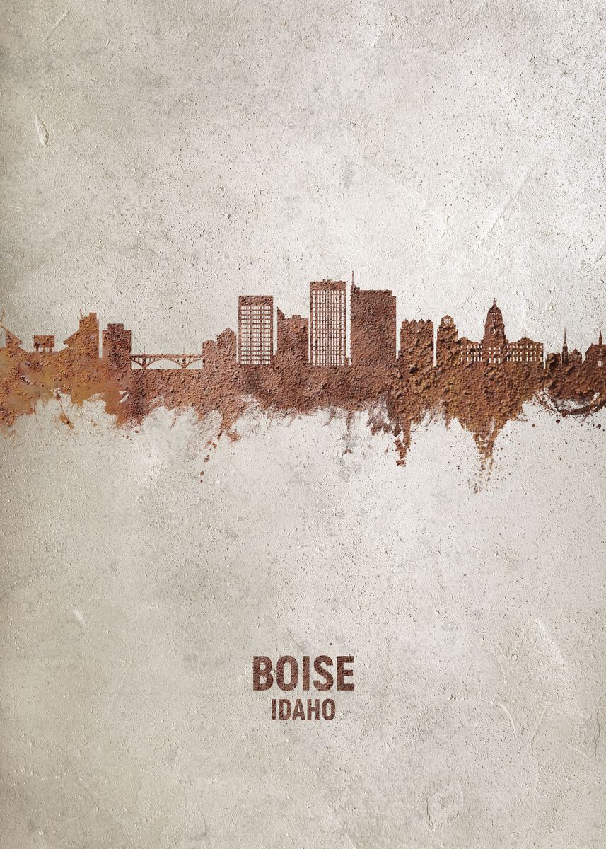 'Boise Skyline Idaho' Poster, picture, metal print, paint by Michael ...