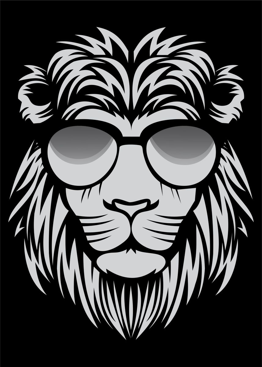 'lion calligraphy poster' Poster, picture, metal print, paint by ...