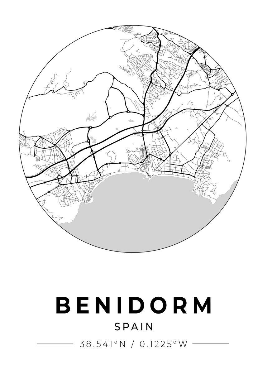 'Benidorm Spain' Poster, picture, metal print, paint by Conceptual ...