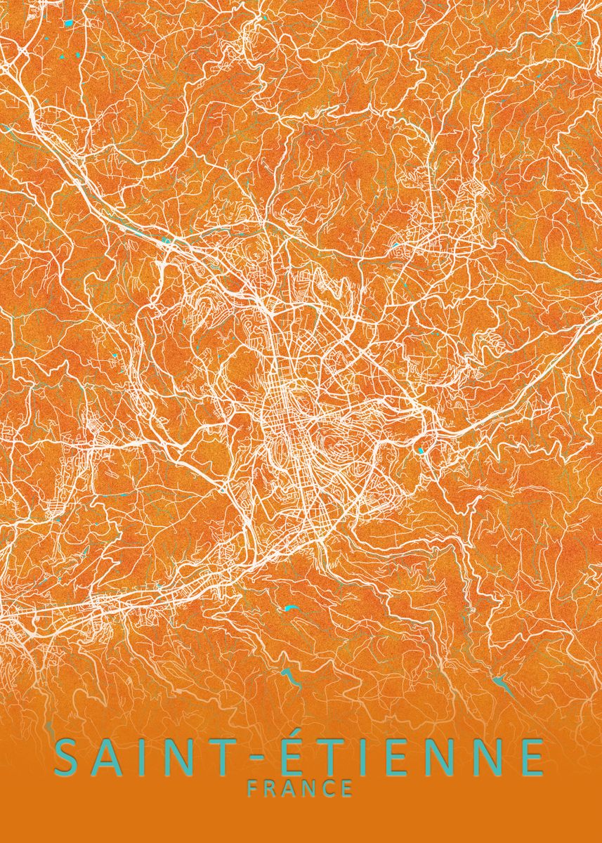 'Saint Etienne France City ' Poster, picture, metal print, paint by ...