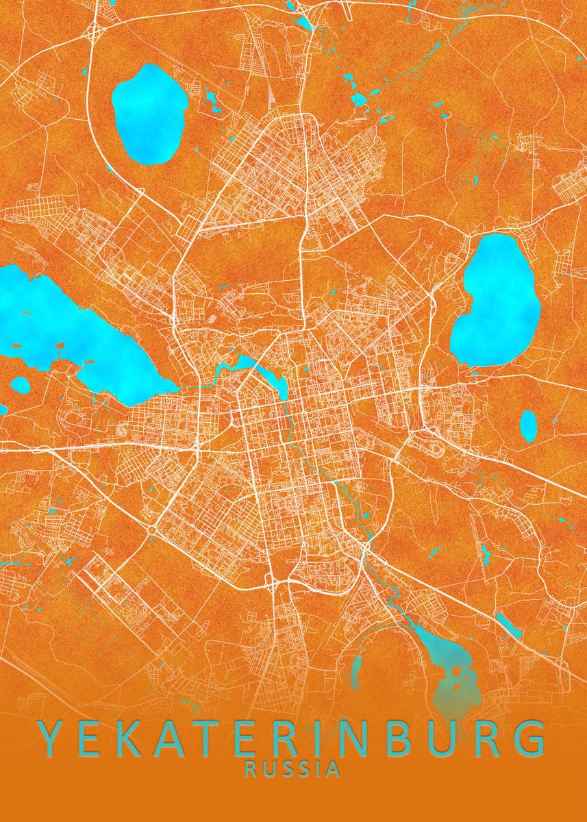 'Yekaterinburg Russia City' Poster by City Map Art Prints | Displate