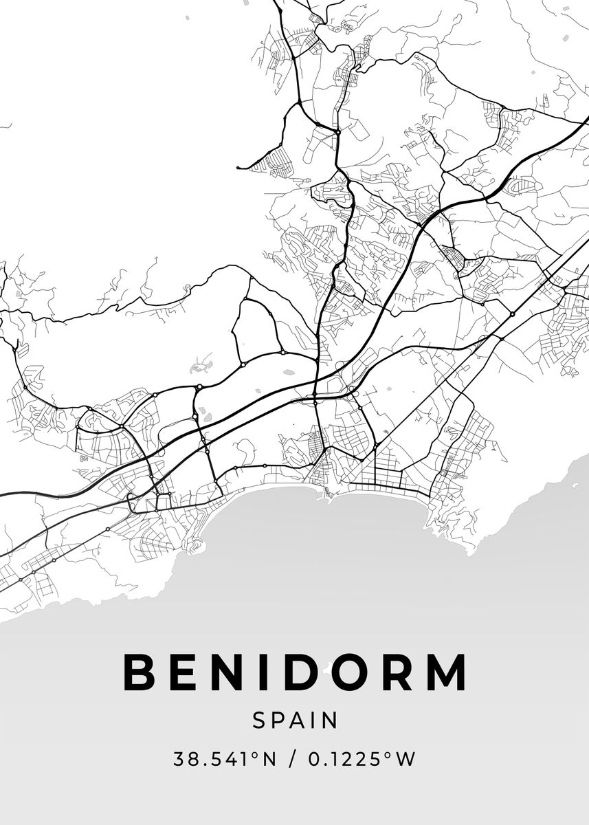 'Benidorm Spain' Poster, picture, metal print, paint by Conceptual ...