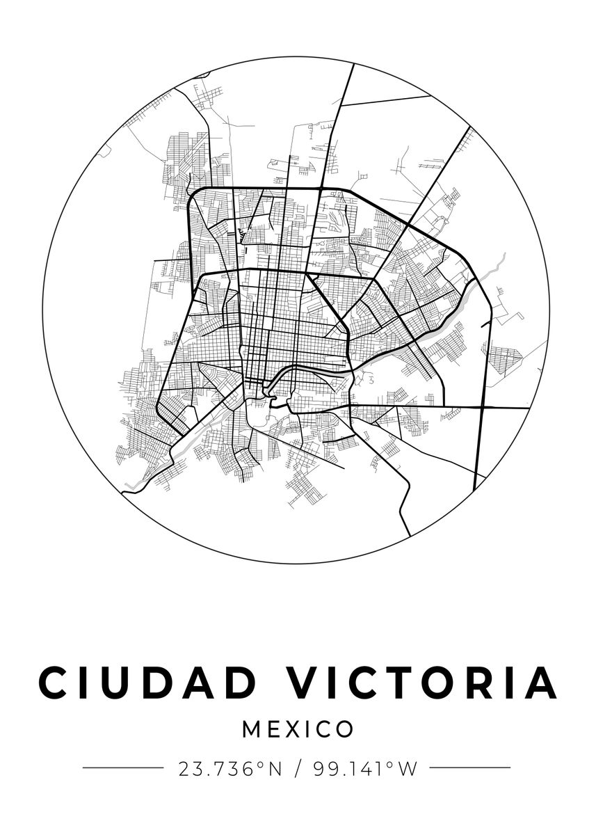 'Ciudad Victoria Mexico' Poster, picture, metal print, paint by ...