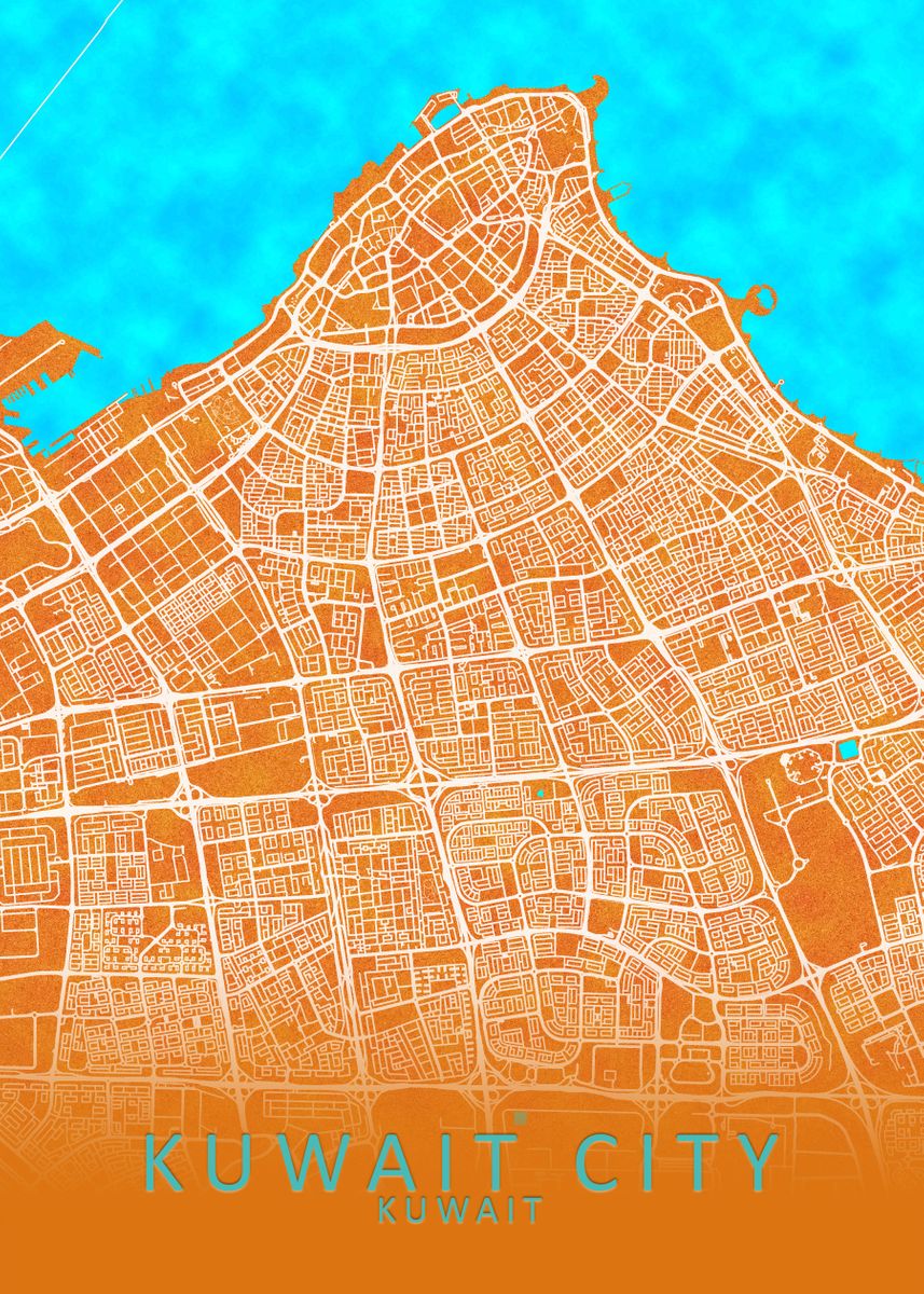 'Kuwait City Kuwait City' Poster by City Map Art Prints | Displate