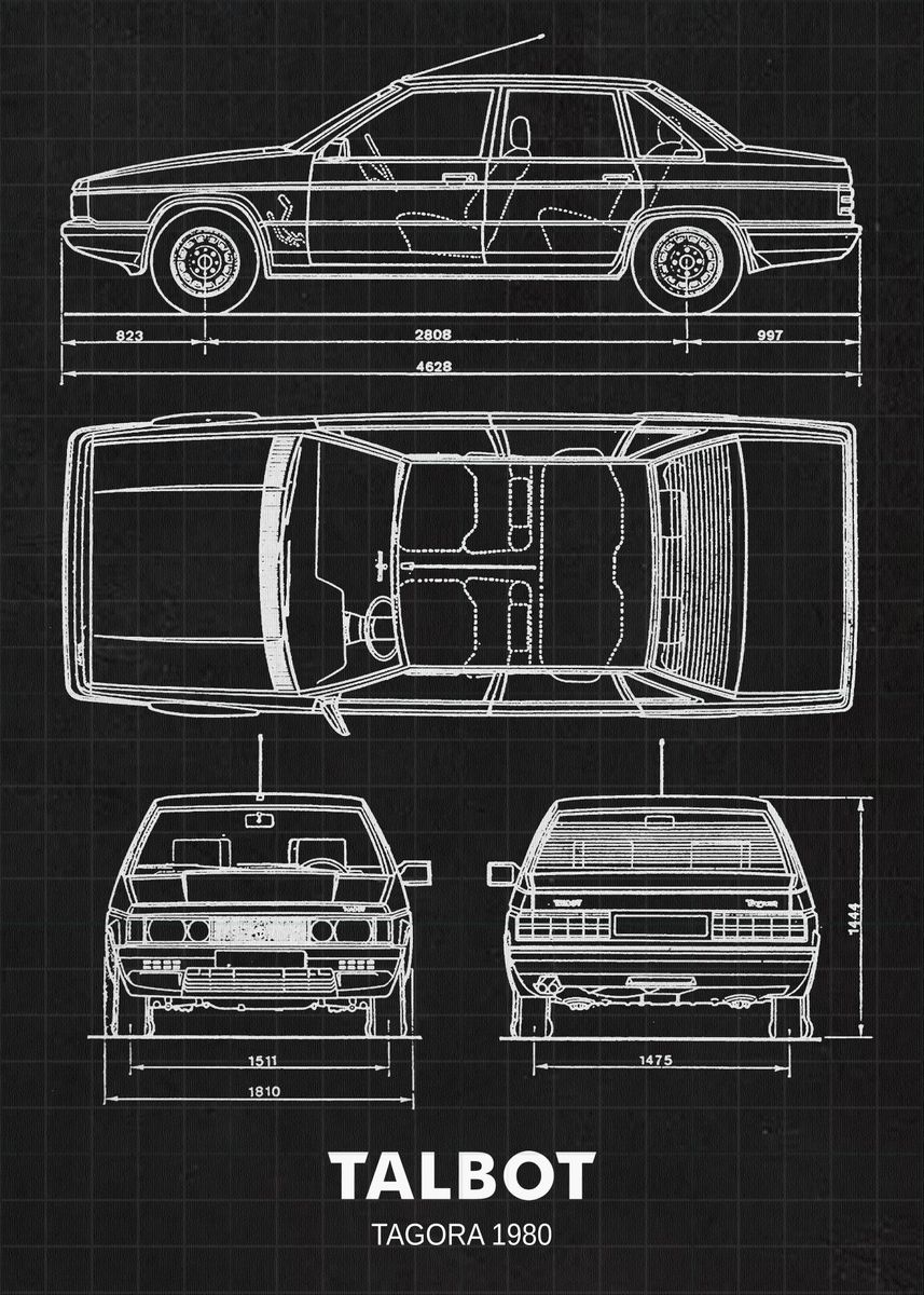 'Talbot Tagora 1980' Poster, picture, metal print, paint by DAVID CARL ...