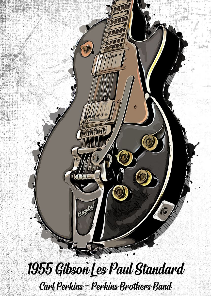 '1955 Gibson Les Paul' Poster by Tho Nguyen Duc | Displate