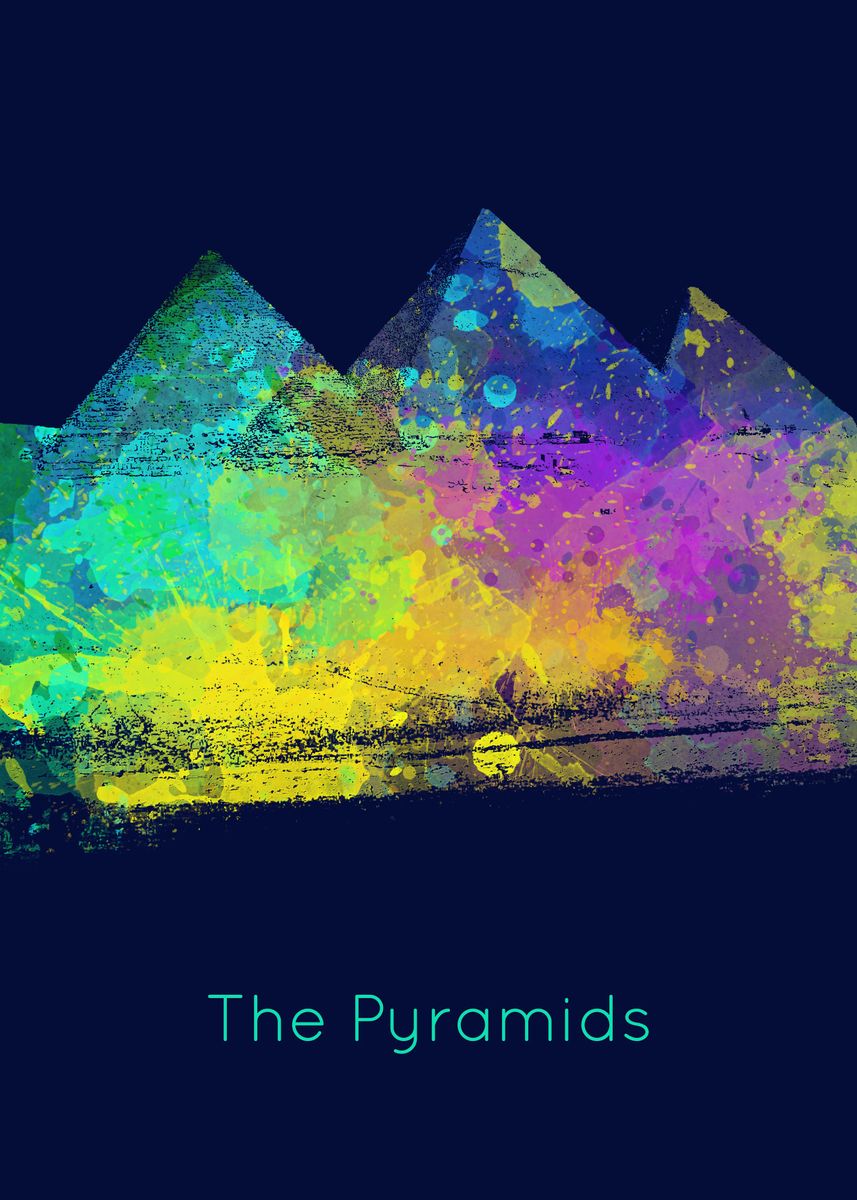 'The Pyramids' Poster, picture, metal print, paint by Seraphine | Displate