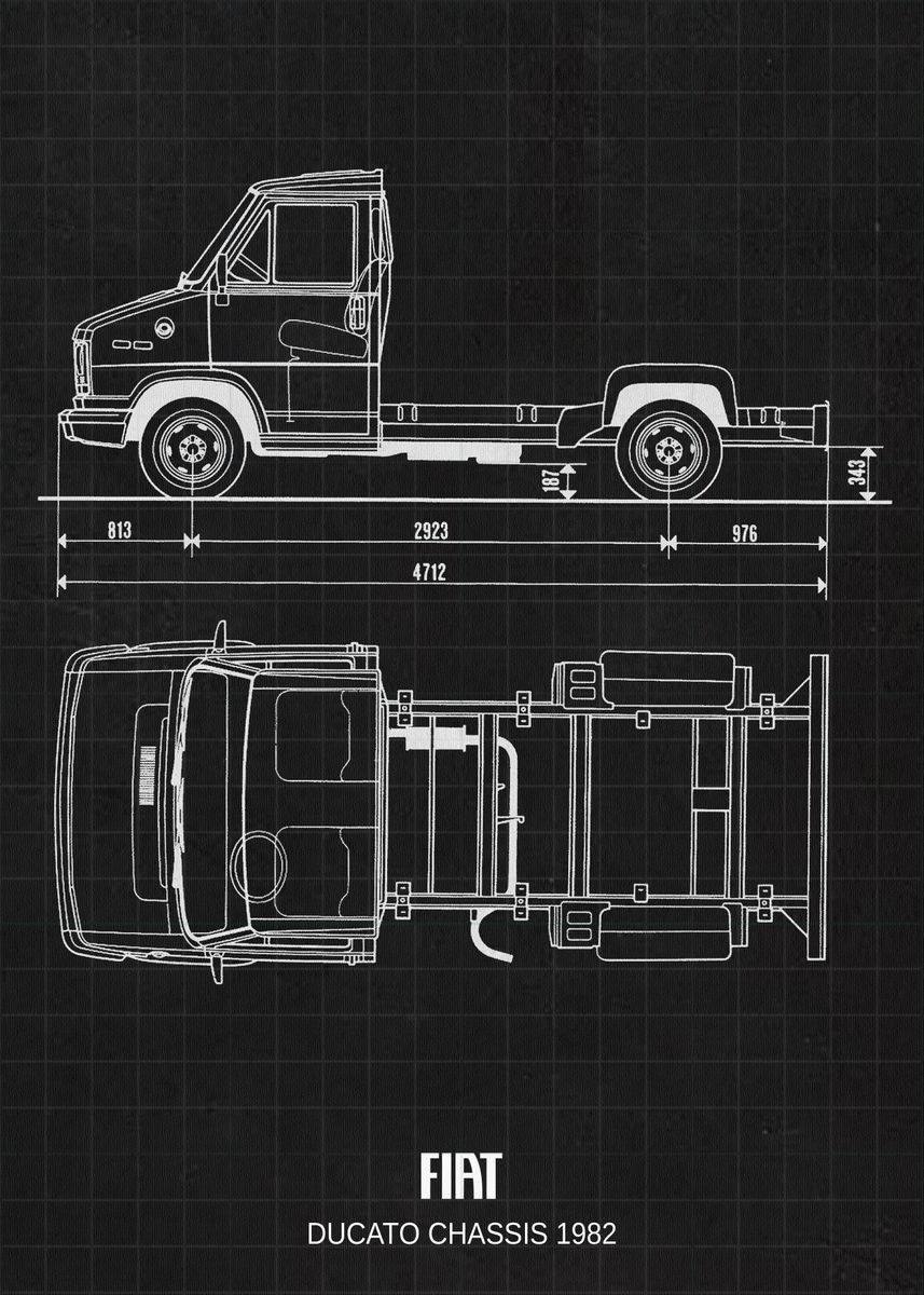 'Fiat Ducato chassis 1982' Poster, picture, metal print, paint by DAVID ...