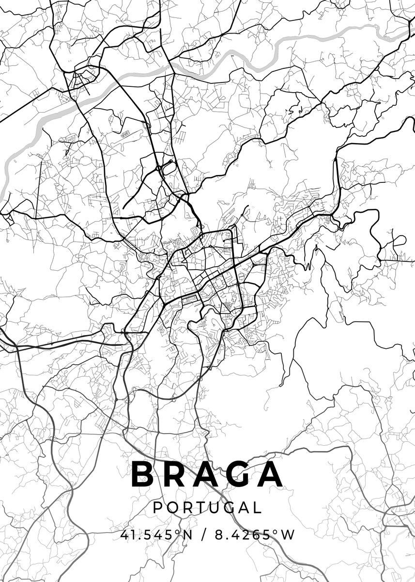'Braga Portugal' Poster, picture, metal print, paint by Conceptual ...