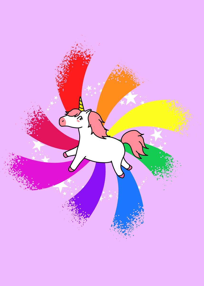 'Unicorn Rainbow' Poster by Giovanni Poccatutte | Displate