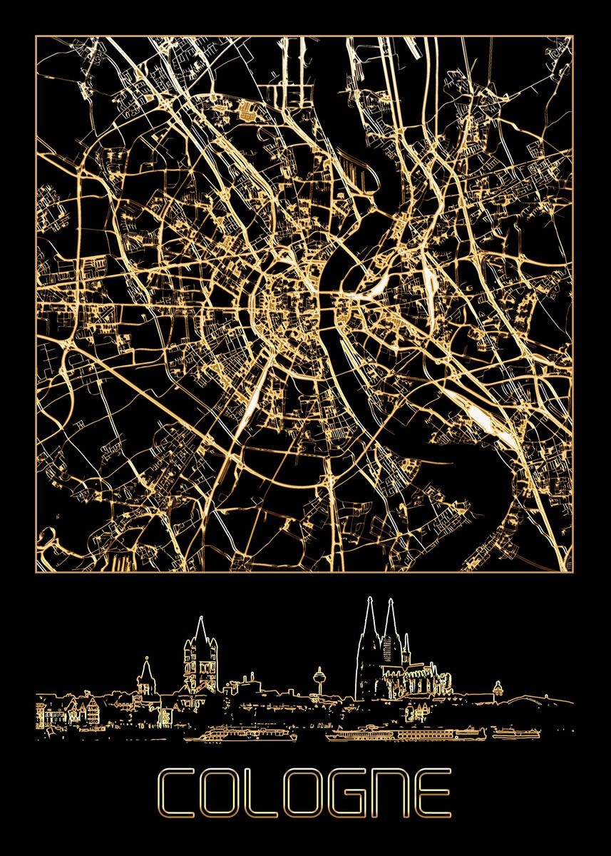 'Cologne' Poster, picture, metal print, paint by Printed Artings | Displate