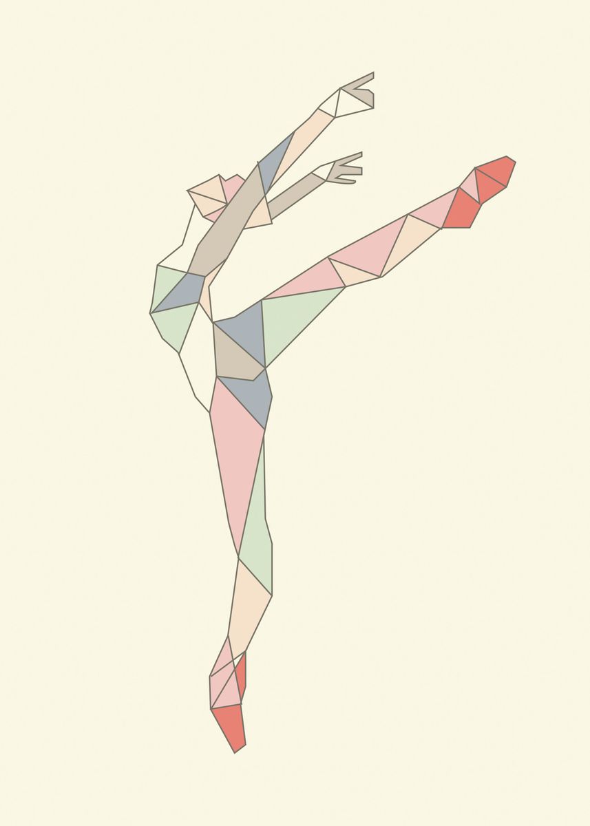 'Geometric Dancer' Poster by Carolina Vargas | Displate