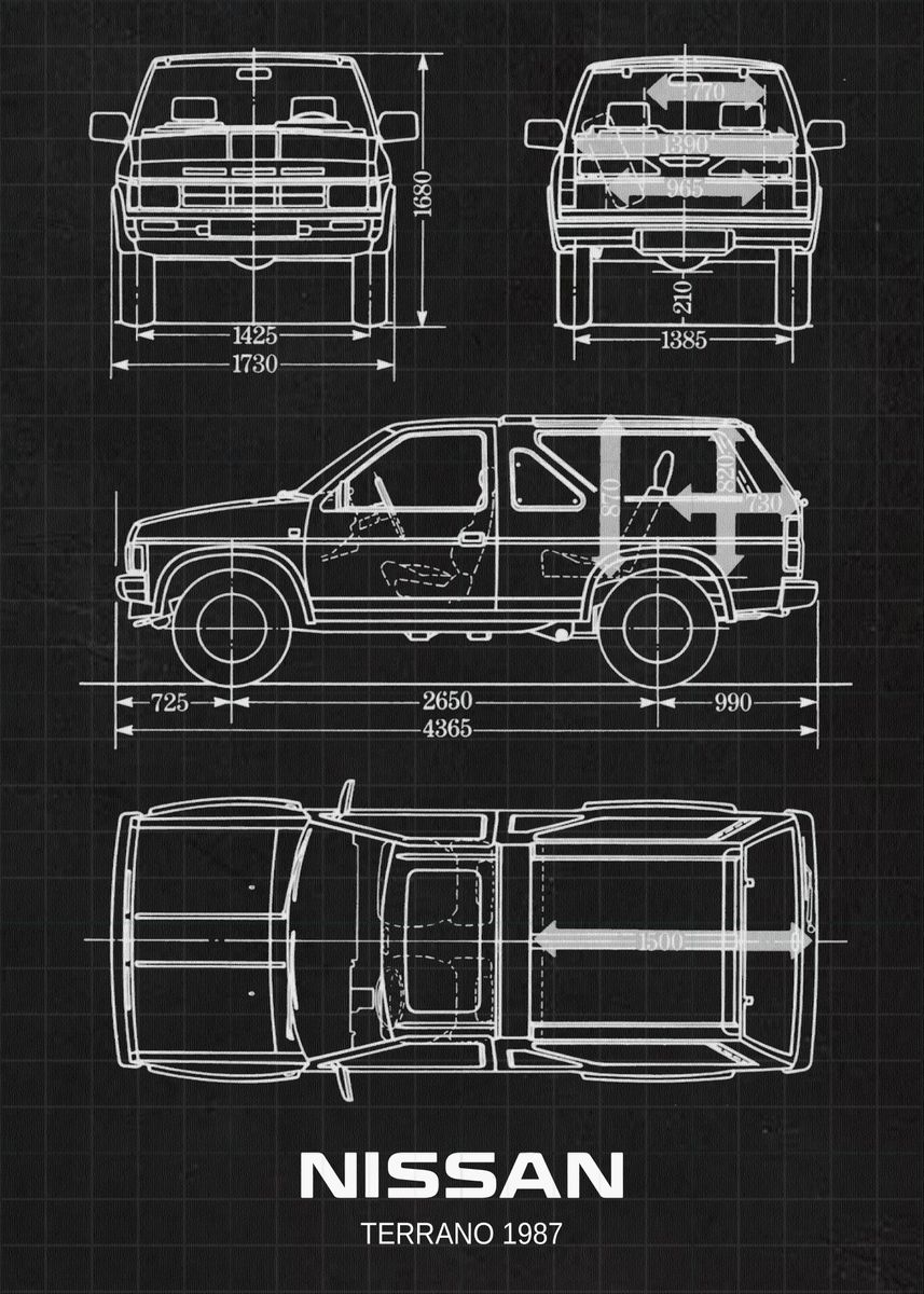 'Nissan Terrano 1987' Poster, picture, metal print, paint by DAVID CARL ...