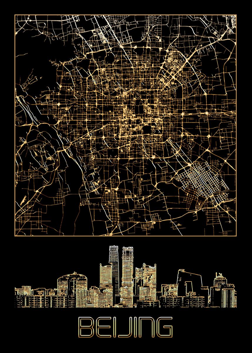 'Beijing' Poster by Printed Artings | Displate