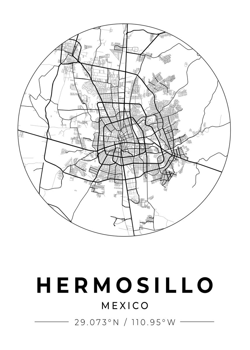 'Hermosillo Mexico' Poster, picture, metal print, paint by Conceptual ...