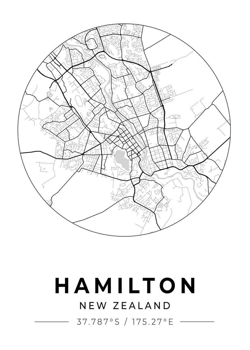 'Hamilton New Zealand' Poster, picture, metal print, paint by ...