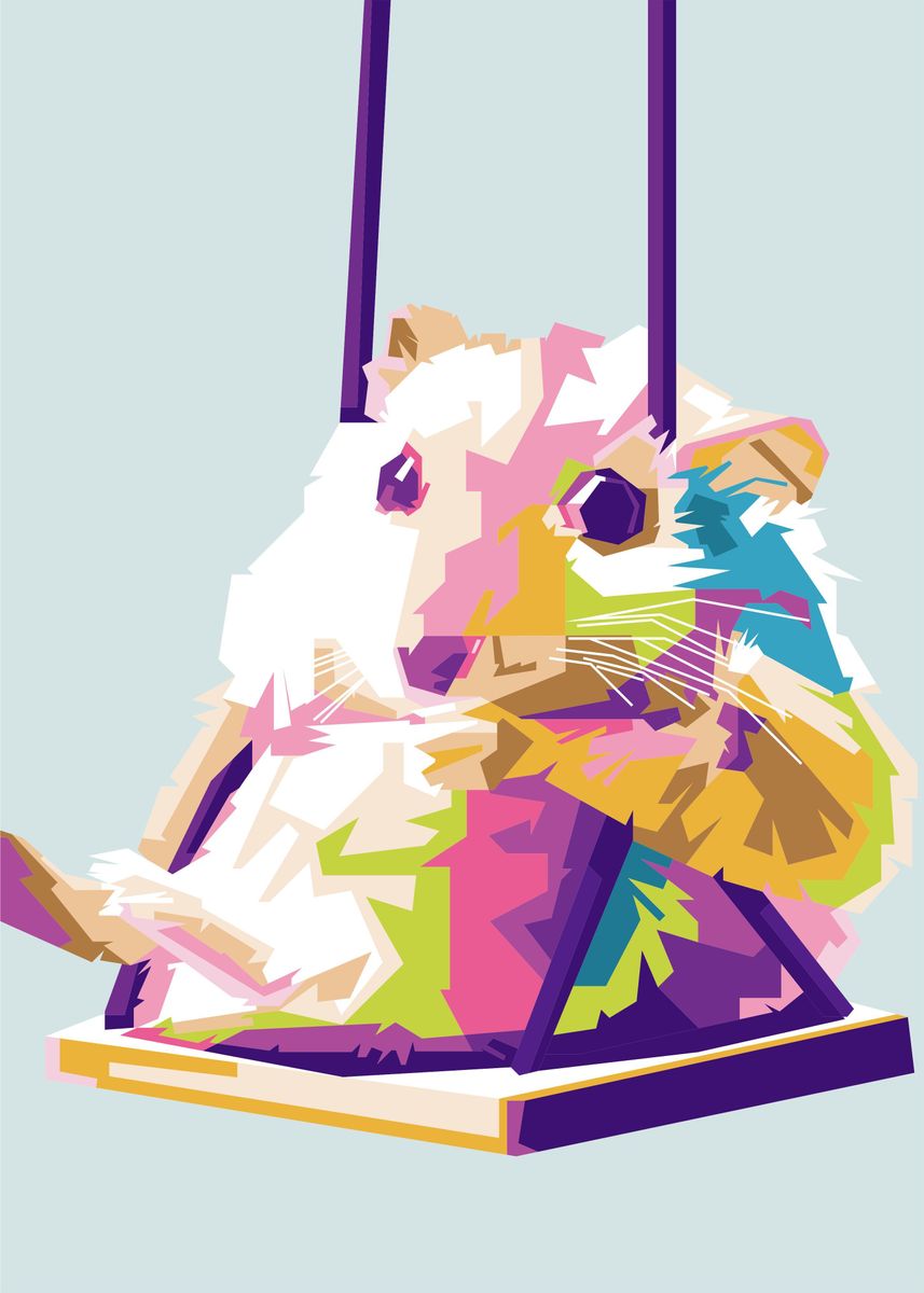 'Hamster ' Poster, picture, metal print, paint by Wajimaaa | Displate