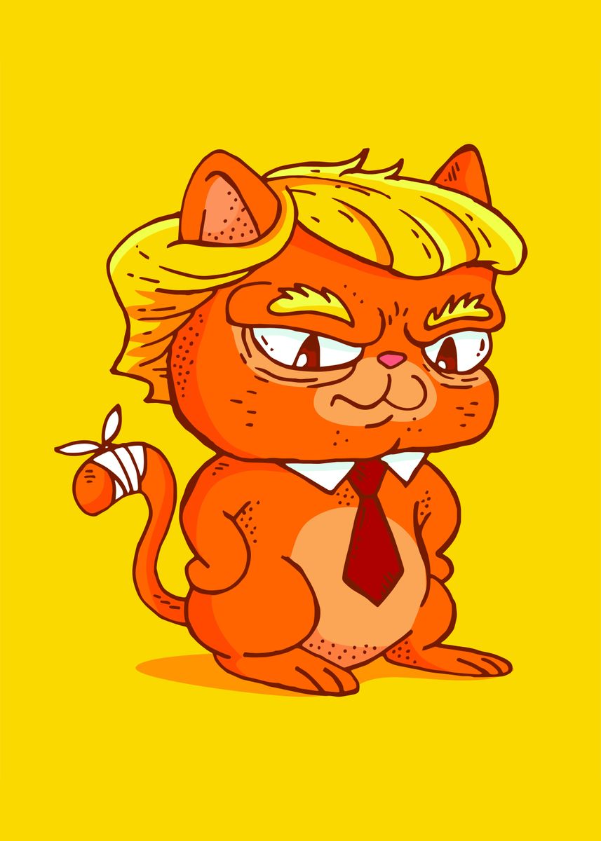 'Trump cat cartoon' Poster, picture, metal print, paint by Markus ...