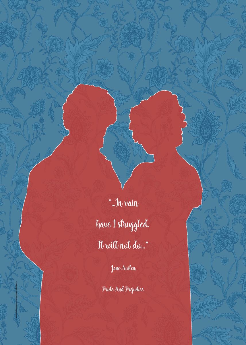 'Pride and Prejudice quote ' Poster, picture, metal print, paint by ...