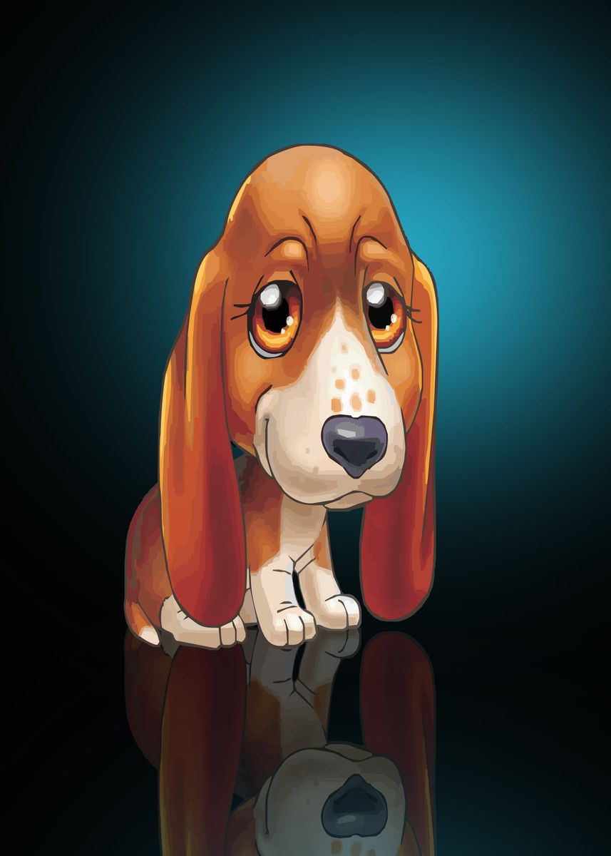 'Basenji' Poster, picture, metal print, paint by Bintang Studio | Displate