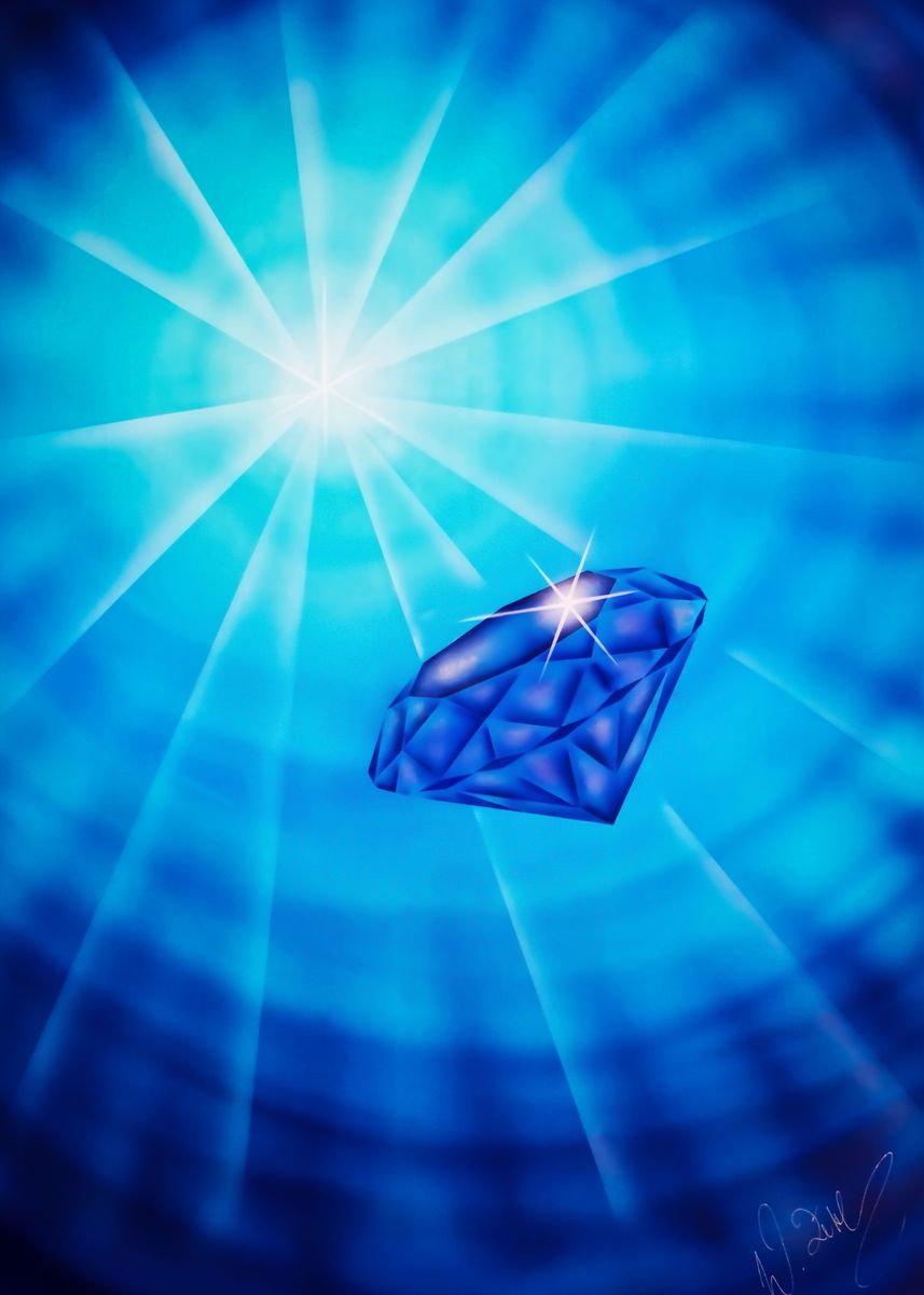 'Blue Diamond' Poster, picture, metal print, paint by Walter Zettl ...