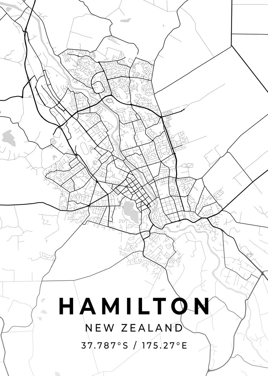 'Hamilton New Zealand' Poster, picture, metal print, paint by ...