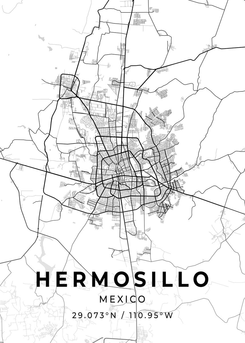 'Hermosillo Mexico' Poster, picture, metal print, paint by Conceptual ...